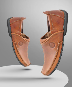 DOC & MARK Genuine Leather Semi-Formal Shoes Dark Tan 503 For Men - Buy ...