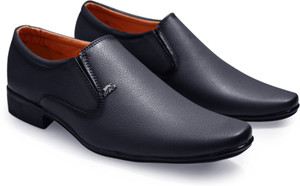Feetway Slip On Formal Shoes Without Lace Black Office Wear Extra ...