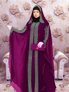 Buraque Designer Nida Matte Solid Burqa With Hijab Price in India - Buy ...