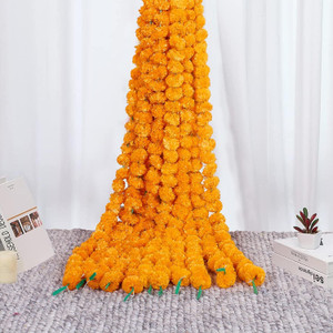 PARTY MIDLINKERZ Light Orange Marigold Garland Artificial Flowers/Genda ...