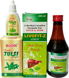 BODRI Panch TULSI Drops & LIVOFIT-Z SYRUP FOR LIVER & ZYME,Immnuity ...