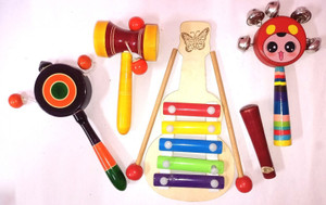 Toys Ka Story Wooden Sound Making Toys For Kids Pack Of 5 Rattle Price ...