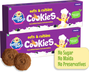 bebe burp Oats & Raisins Baby Food Cookies (Pack of 2) - 150g each ...