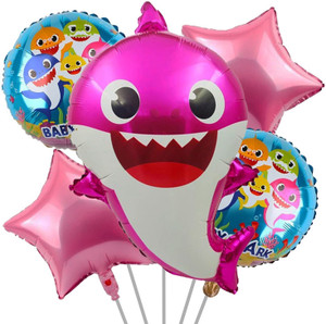 Flipkart.com | party assets Printed Pink Baby Shark Foil Balloons with ...
