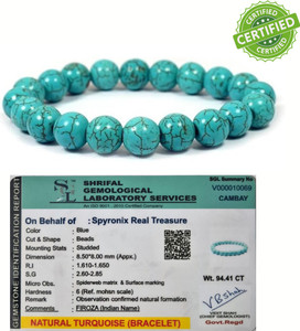 SPYRONIX REAL TREASURE Stone, Turquoise Crystal Bracelet Price in India ...