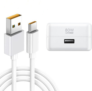 MAK 80 W SuperVOOC 6 A Wall Charger for Mobile with Detachable Cable ...