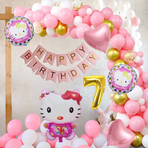 FANEX Hello Kitty Theme DIY Kit for 7th Birthday Decoration (Pack of ...