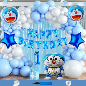 Crazykart Doraemon Theme First 1st Happy Birthday Decoration Kit For ...