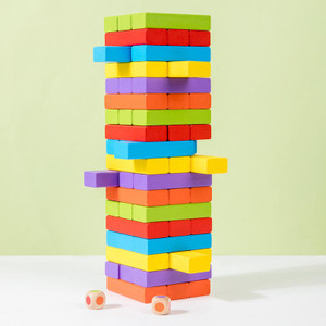 BHVMEY Rainbow Foam Jenga Set – Safe Play Blocks for Toddlers - Rainbow ...