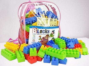 LYZAHS Top 100 pcs Building Blocks for Kids with Wheel, Bag Packing ...