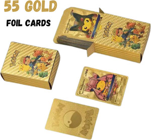 RRL Creations Gold Foil Waterproof Pokémon Playing Cards for Kids (55 ...
