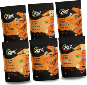 Zapz Vegetable Chips Combo Pack of Carrot | Khatta Meetha, Italian ...