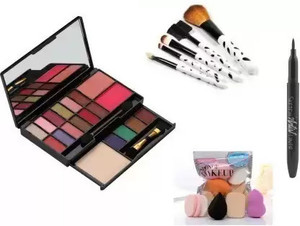 TUMR EYE MAKEUP KIT WITH 5PC. MAKEUP BRUSH SET + 6IN1 PUFF SET AND ...