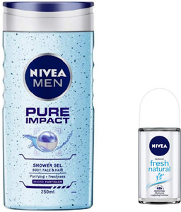 NIVEA Pure Impact Shower Gel 250 ML & Fresh Natural Roll On 50ML Price ...