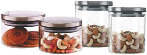 Pack of 4 Glass Utility Container - 600 ml, 300 ml BOROSIL Clear Price ...