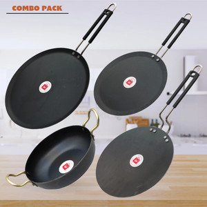 LAZYwindow Traditional Iron Deep Bottom Kadhai And Tawa Combo Pack ...