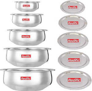 Redific 5 Pieces Pc Pcs Handi with lid set Stainless Steel Handi Set ...