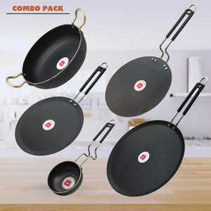LAZYwindow Traditional Iron Tawa / Tadka Pan with Grip type Handle And ...