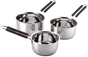 HM EVOTEK Steel Saucepan Set with Handle for Tea, Coffee Cookware Set ...
