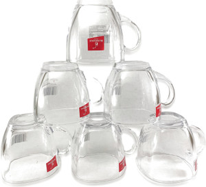 Elven Pack of 6 Glass BLINKMAX Transparent Square Tea Cup Coffee Cup ...