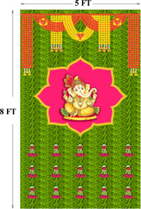 HARSHAD CREATION Traditional Ganesh Ji Backdrop for Decoration (5FT ...