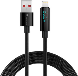 Portronics Lightning Cable 3 A 1.2 m Konnect View 20W Unbreakable USB ...
