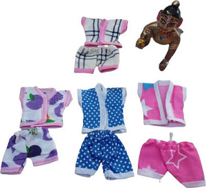 Kanha set of 4 laddu gopal ji cotton nikkar suit/cotton night suit ...