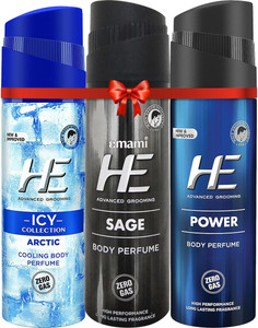 HE Deo Arctic + Sage + Power | 120 ML Each Deodorant Spray - For Men ...