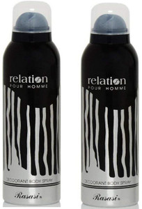 RASASI 2 RELATION POUR HOMME DEODORANT , 200ML EACH, PACK OF 2. Perfume ...
