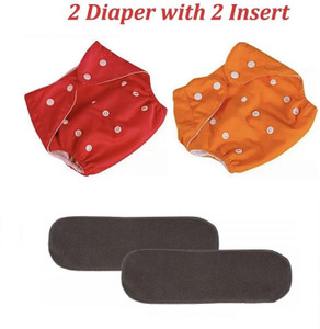 Jaydison Solid Reusable Cloth Button Diaper Reuse Nappy & Insert 0-24m ...