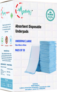 MEDISKY [Medisky_Underpad90x60] Adult Diapers - L - Buy 30 MEDISKY ...