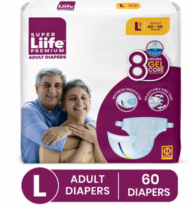 Super Liife Taped Style Adult Diaper, Unisex| 8 Hour Gel Core ...