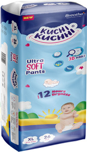 KUCHI KUCHHI Premium super soft baby diaper with a 3D bubble top. - XL ...