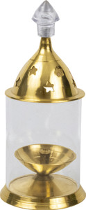 T-KA108 Brass Akhand Diya Glass| Crystal Clear Glass Akhand Diya Glass ...