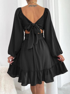 MON FASHION COLLECTION Women Tiered Black Dress - Buy MON FASHION ...
