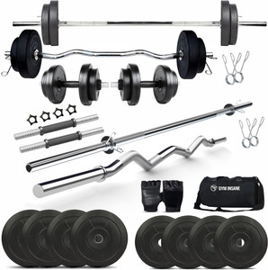 Gym Insane Workout equipment for men(18-22)KG gym weight set 3ft curl ...