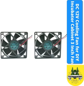TechSupreme Pack of 2 Pack of 2 DC 12V Cooling Fan3 Inch for DIY ...