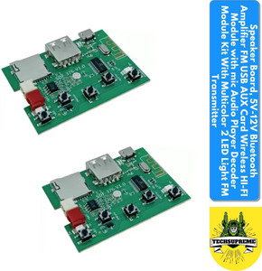 TechSupreme Speaker Board(Pack of 2)5V Bluetooth Amplifier FM USB AUX ...