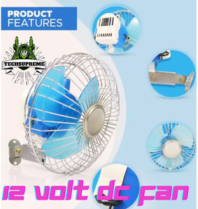 TechSupreme DC Fan 6 Inch 12Volt For Car Truck car Fan With DC High ...