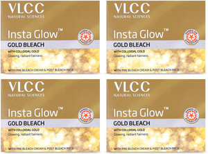 VLCC Insta Glow Gold Bleach For Instant Fairness & Glowing Skin (Pack ...