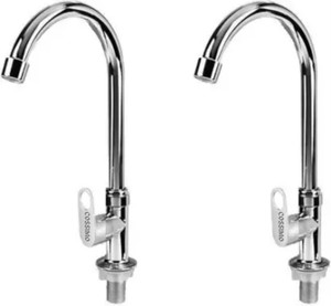 COSSIMO Orio Stainless Steel Swan Neck Tap with Wall Flange for ...