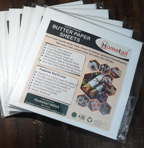 Hometail INDIA 10"x10" 100 Butter Paper Sheets Parchment Paper for ...