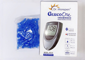 Dr. Morepen Glucometer Blood Glucose Monitor and 100 Lancets combo pack ...