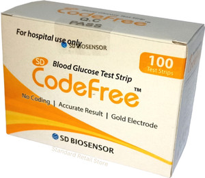SD BIOSENSOR Codefree Blood Glucose Test Strips 100 - Glucometer ...