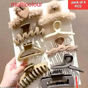 Alucia Matte Multi Design Hair Claw Clip Clutcher Accessories Combo For ...