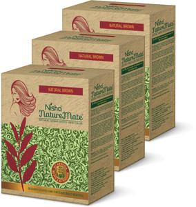 Nisha Nature Mate Henna Based 90 gm (Pack OF 3 Box) , Natural Brown ...