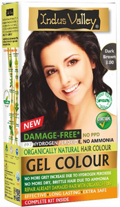 Indus Valley Damage Free Gel Hair Colour Dark Brown 100% Grey Coverage ...