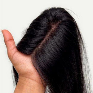 TRESS 3 Clip Topper Front and Scalp Cover Up extensions Black Hair ...