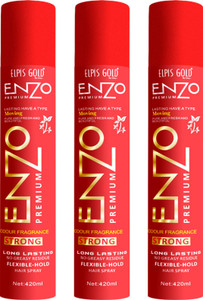 ELPIS GOLD Enzo Premium Ultra Shine Finish Pack of 3 Hair Spray - Price ...