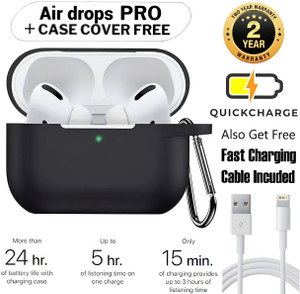 Airdrops Pro 15 White wireless bluetooth earbuds with case combo ...
